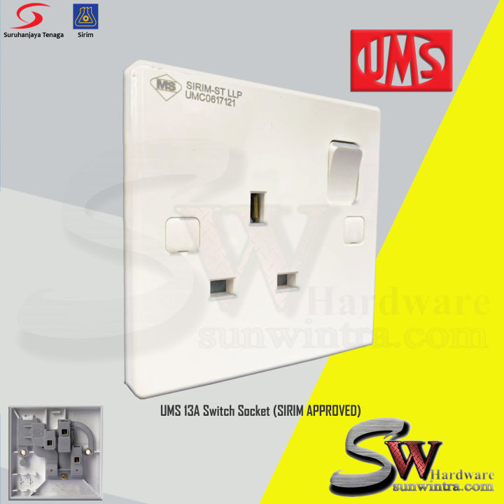 UMS 2913a / Apro 13A Switched Socket Outlet (SIRIM) Suis Elektrik 1 ...