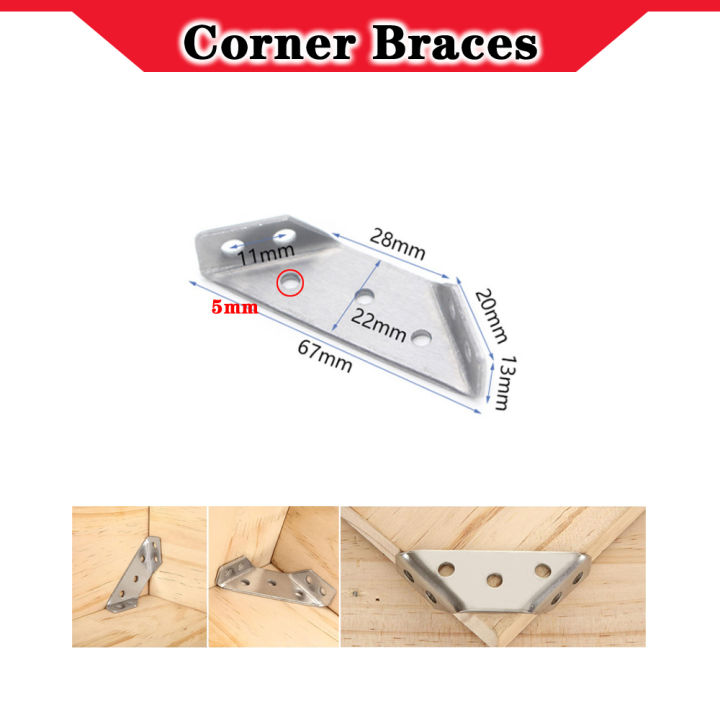 Stainless Steel Furniture Corner Connector Cabinet Angle Brackets Shelf ...