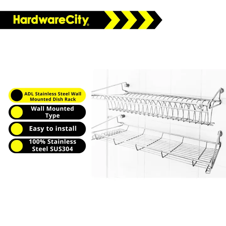 ADL Stainless Steel Wall Mounted Dish Rack [S7000-22in/29in/33in ...