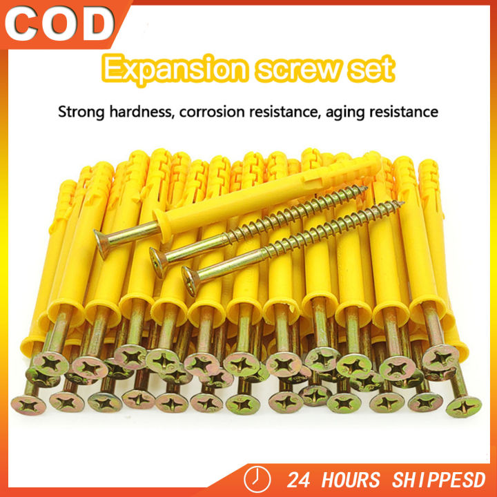 50PCS Tox With Screw,40mm,60mm,80mm,100mm,Tox Wall Plug With Stopper ...