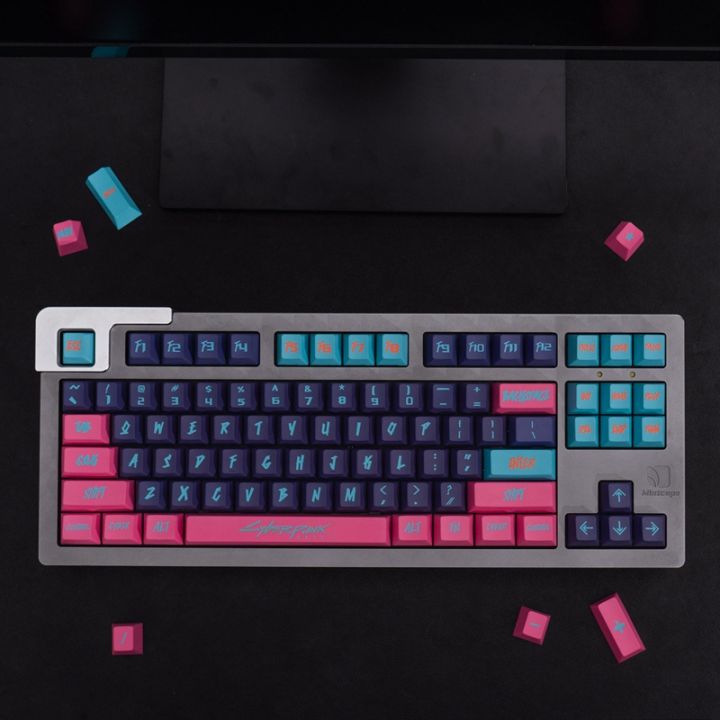 【Keycap Only】Cyberpunk keycap Pink keycap Cherry Profile PBT Five-Sided ...