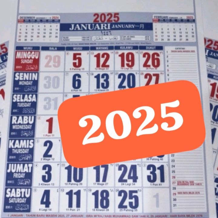 KALENDER 2025 STANDAR BESAR ANGKA JUMBO HIJRIAH | Lazada Indonesia