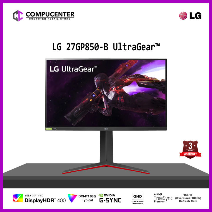 LG 27GP850-B UltraGear Gaming Monitor | QHD (2560x1440) 180Hz OC | Nano ...