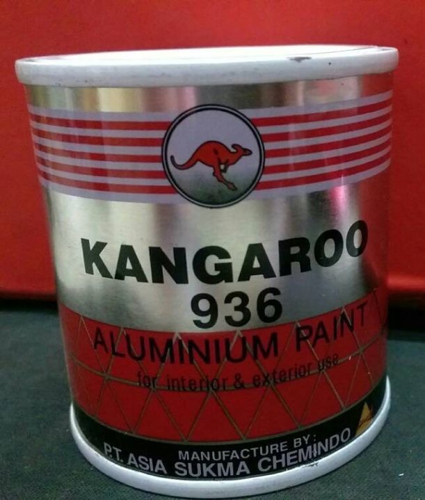 CAT MINYAK/BESI MERK KANGAROO 936 KANGGURU WARNA SILVER ALUMUNIUM 1 KG ...