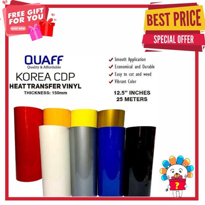 Quaff Cdp Rubberize Heat Transfer Vinyl For T-Shirt Design 12.5 Inches ...