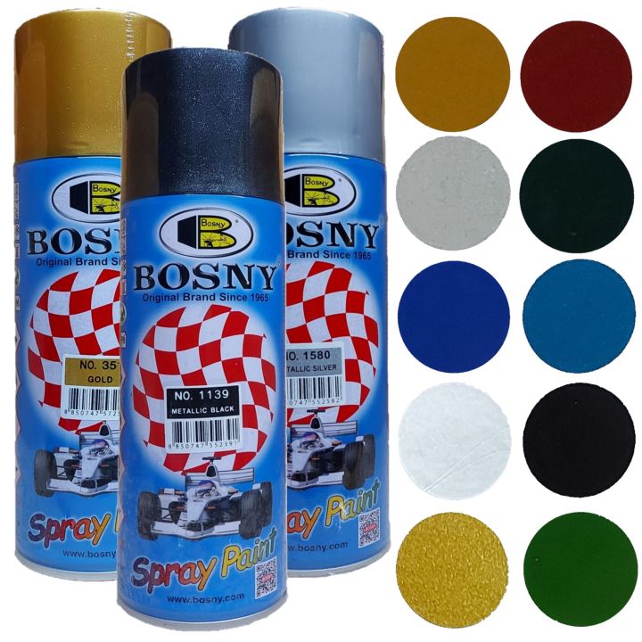 Bosny Acrylic Spray Paint Gold / Metallic Colors / Black Tint ...