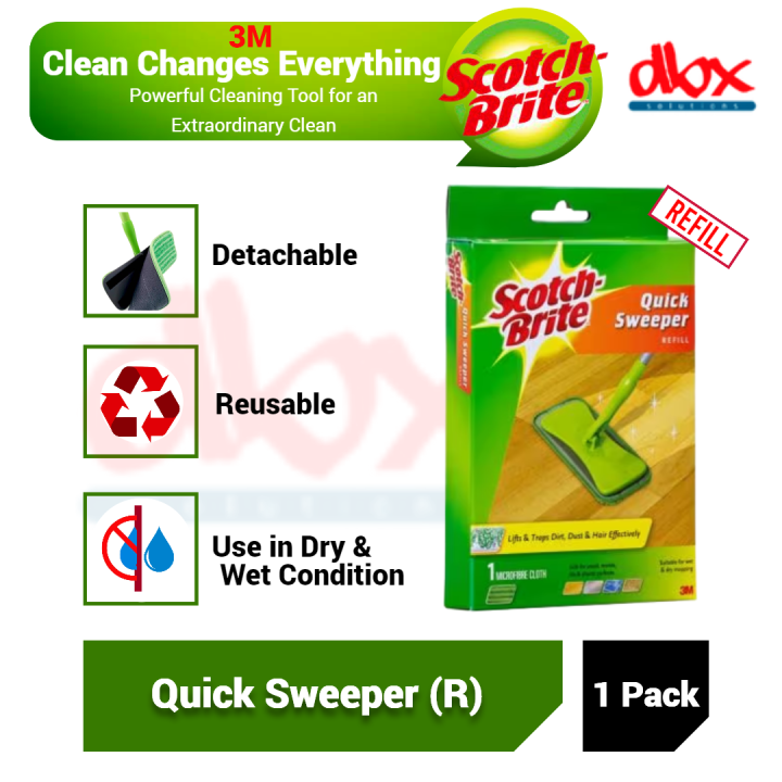 3M Scotch-Brite Quick Sweeper Microfiber Mop (Refill) | Lazada