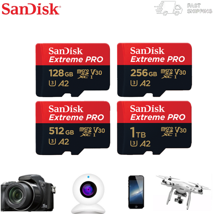 Sandisk Extreme Pro A2 micro sd card 128GB/256GB/512GB/1TB memory card ...