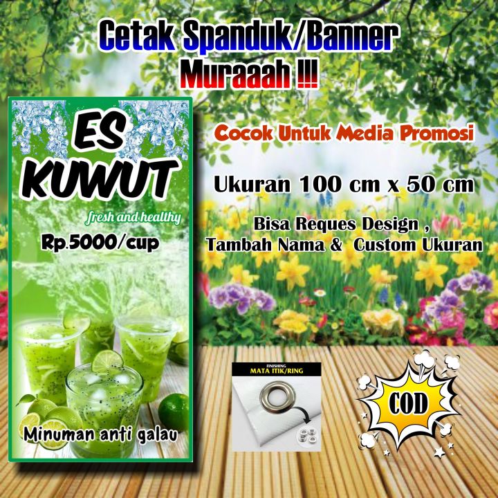 Spanduk Banner Es Kuwut ukuran 100 cm x 50 cm | Lazada Indonesia