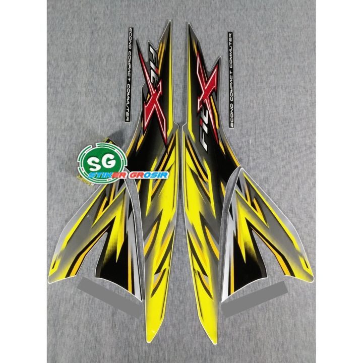 STIKER STRIPING LES LIS BODI MOTOR HONDA SUPRA FIT X 2007 2008 WARNA ...
