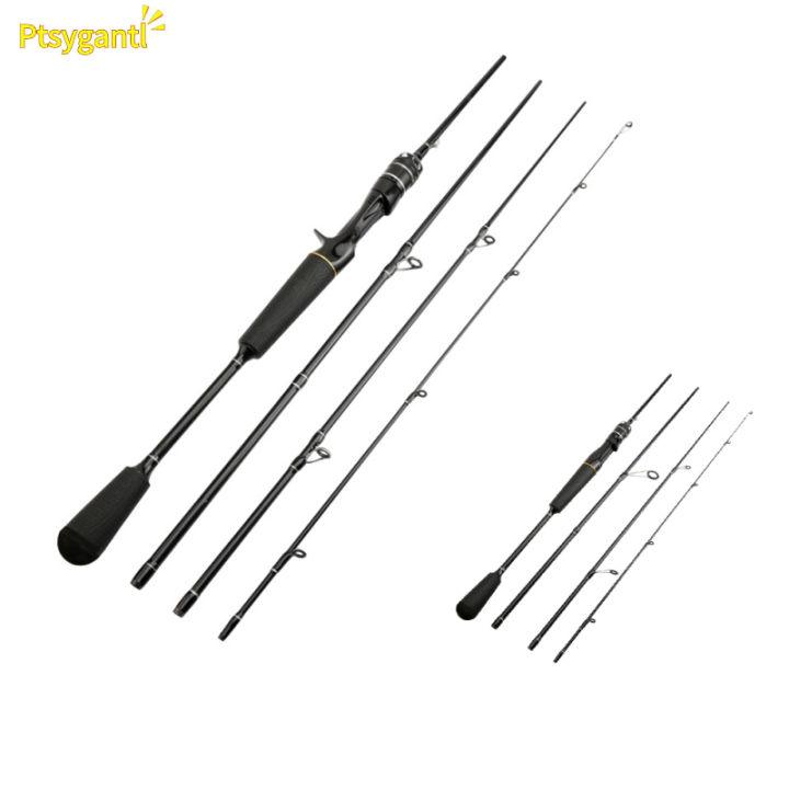 Ptsygantl Portable Fishing Rod 4 Sections Telescopic Spinning Rod ...