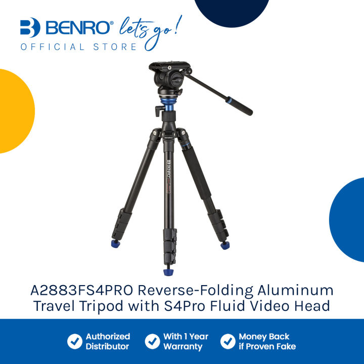 Benro Aero 4 Pro A2883FS4PRO Reverse-Folding Aluminum Travel Video ...