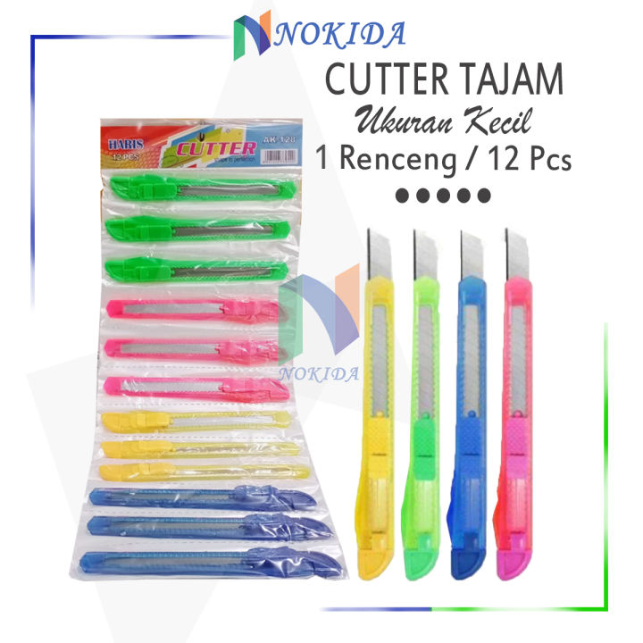 Nokida Cutter (1 Renceng/12 Pcs) / Pisau Murah / Alat Potong Kecil ...