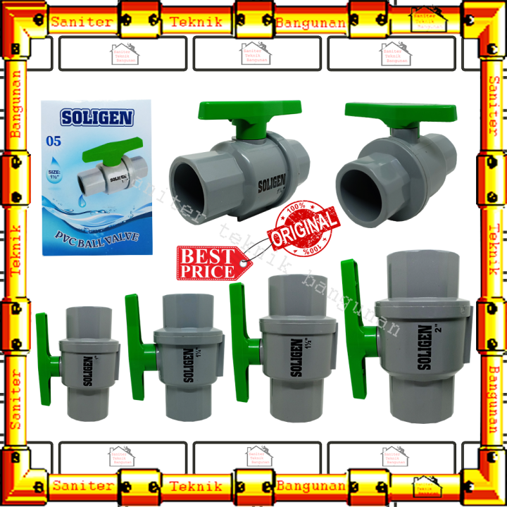 Ball Valve Pvc Stop Kran Polos Tebal Soligen Ukuran 1" 11/4" 11/2" 2 ...