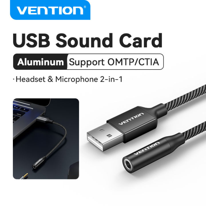 Vention USB External Sound Card Smart ANC Clear Sound Support OMTP/CTIA ...