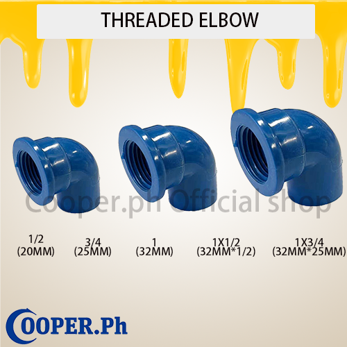 goflex (PER PIECE) PVC Blue threaded elbow 1/2" ,3/4" ,1", 1x1/2" , 1x3 ...