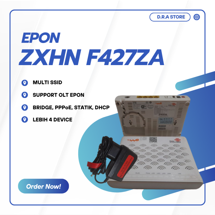 MODEM ZTE F460 V6/ZXHN F427Za ONU EPON CHINAUNICOM | Lazada Indonesia