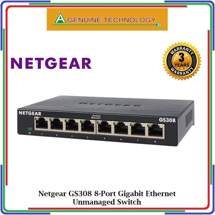 Netgear GS308 8-Port Gigabit Ethernet Unmanaged Switch - Desktop ...