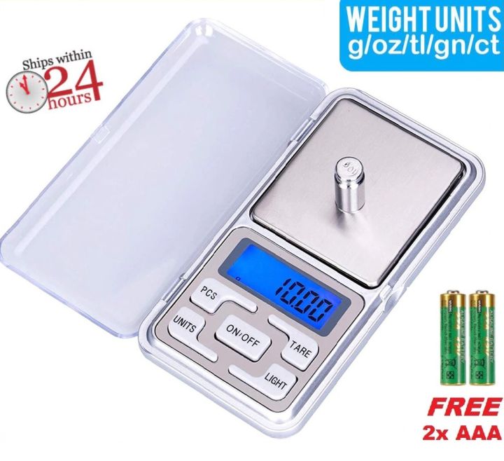 【Msia Stock】100/200/500g x 0.01g / 0.1g Mini Digital Pocket Scale LCD Display with Backlight ...