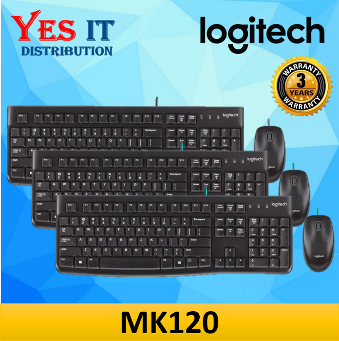Logitech Mk120 Usb Keyboard And Mouse Combo With Quiet Typing Durable