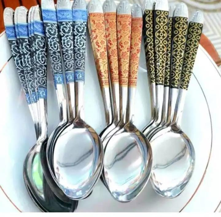 Sendok Makan Batik Tebal 22gram Isi 12pcs / garpu stainless motif batik ...