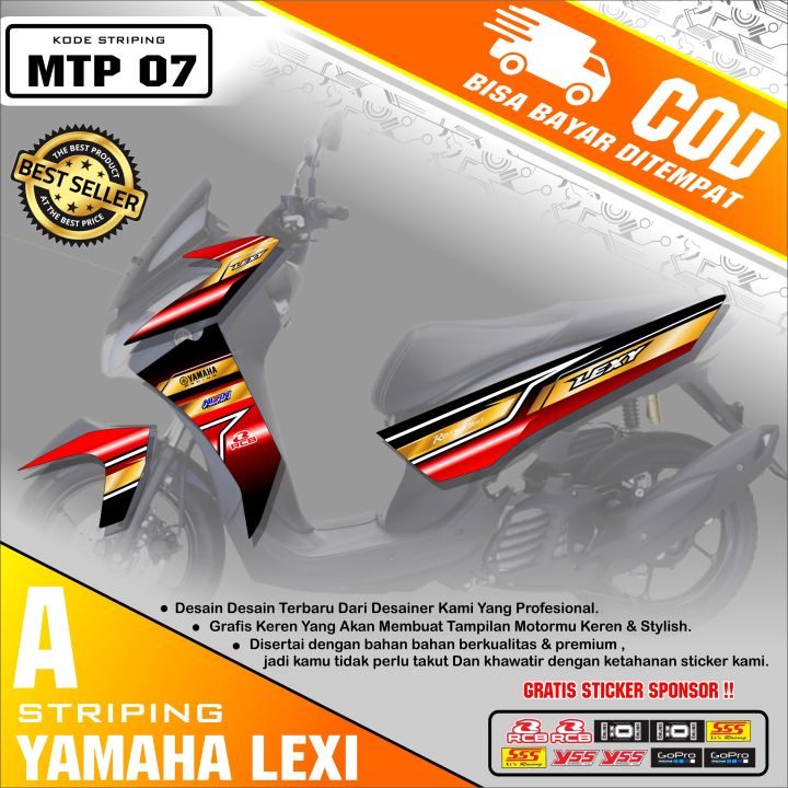 (TERLARIS) MTP Sticker Striping Yamaha Lexi Semi Full-Stiker Variasi ...