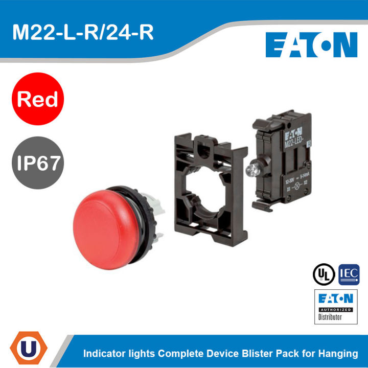 Eaton Moeller series M22 Indicator light complete device Blister pack for hanging | M22-L-R-24-R ...