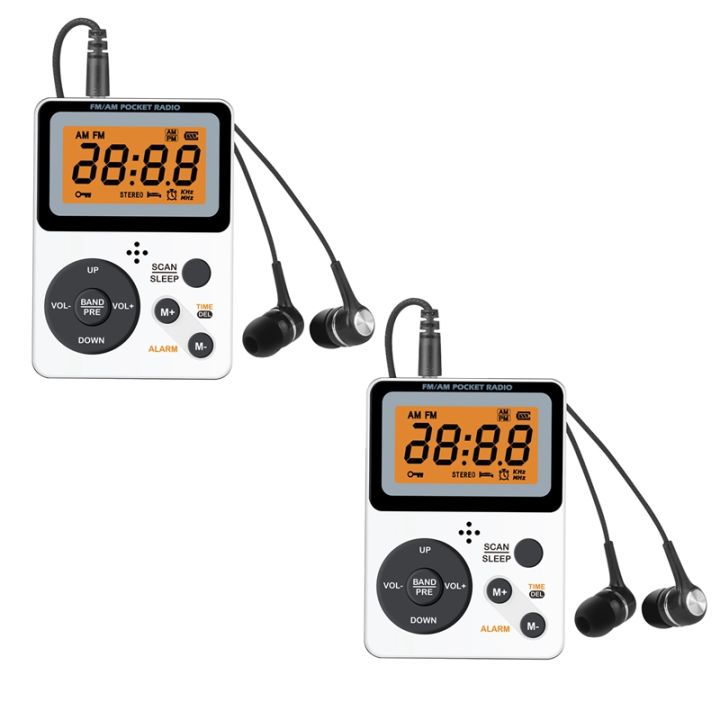 Mini FM AM Radio Portable Radio LCD Display Backlight 87-108MHZ Radio ...