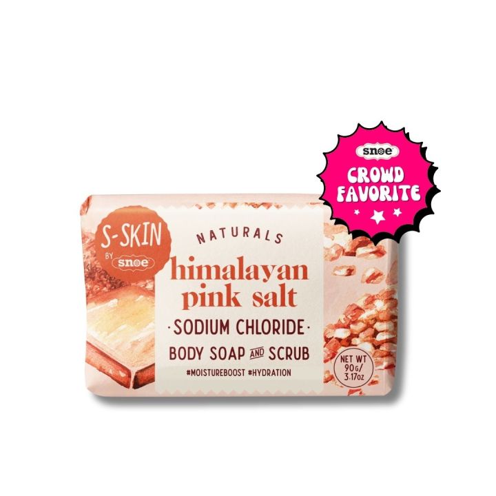 Snoe Beauty S-SKIN Naturals HIMALAYAN PINK SALT Body Soap & Scrub ...