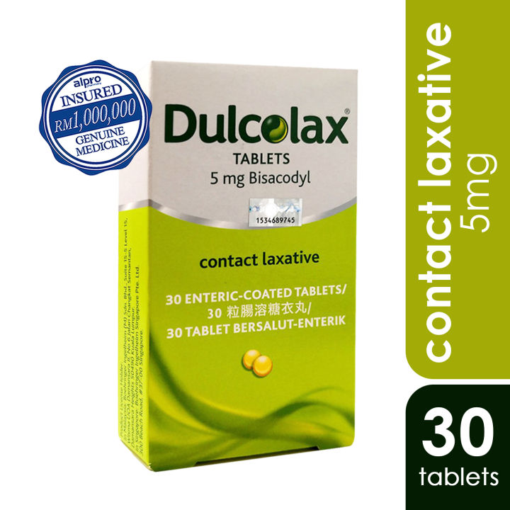 DULCOLAX Bisacodyl 5mg Contact Laxativ (Constipation/Sembelit) 30s | Lazada