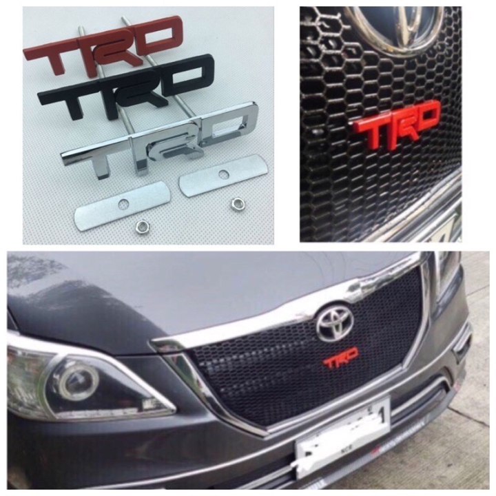 3D Metal TRD Logo Sticker emblem Front Grill Grille Emblem Badge Logo ...