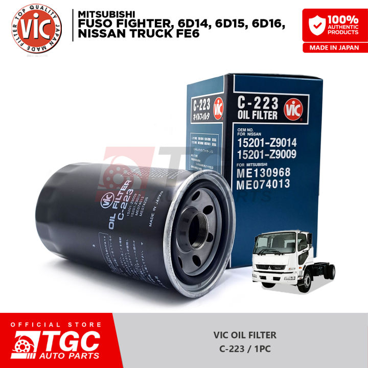 VIC Oil Filter for Mitsubishi Fuso Fighter, 6D14, 6D15, 6D16, Nissan ...