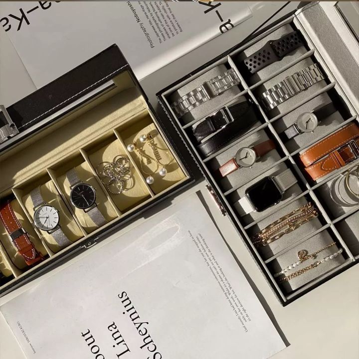 Leather Watches Box Display Storage Watch Box Mulitifunctional ...