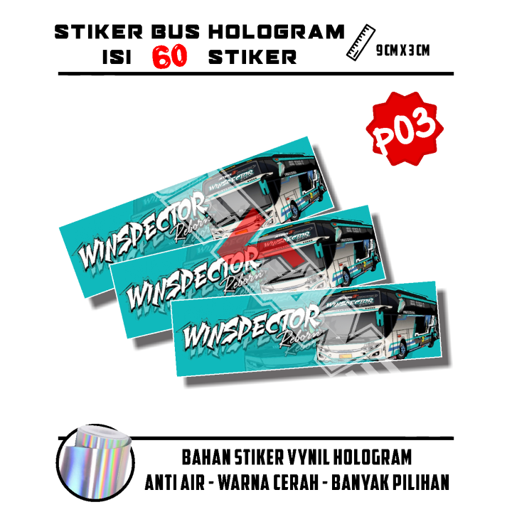 stiker bus winspector (03) isi 60 stiker panjang | anti air warna cerah ...
