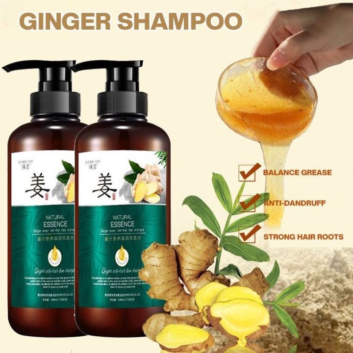 500ML Ginger Shampoo Fast Regeneration Anti-hair loss Anti-dandruff ...
