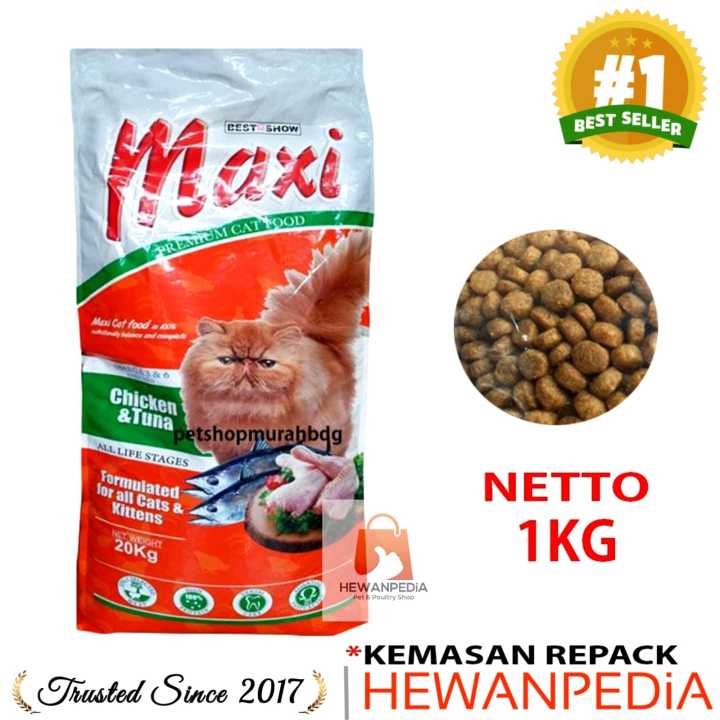 MAXI 1 kg - Pakan Kucing Cat Food Premium Makanan Kitten Anak Kucing ...