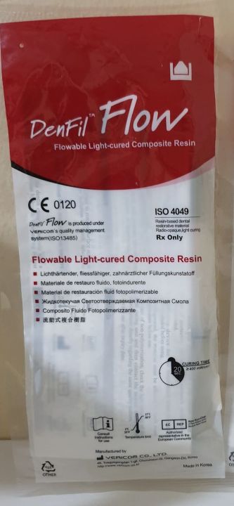 DenFil Flow Flowable Light-Cured Composite Resin A2 shade Syringe ...