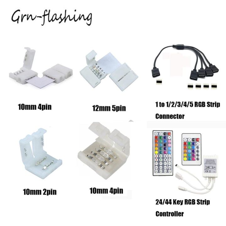 2 Pin 4 Pin 5 Pin RGB RGBW LED Strip Light Connector 10mm 12mm Connecting Accessories For 5050 ...