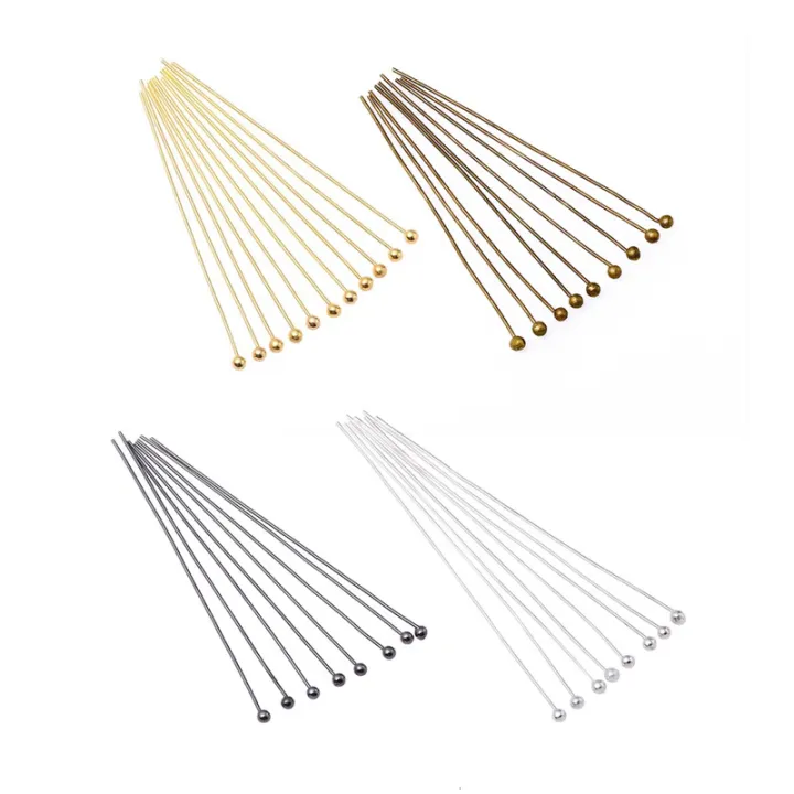 200 Pcs Head Pins Straight Pins Metal Ball Head Pins Jewellery Head ...