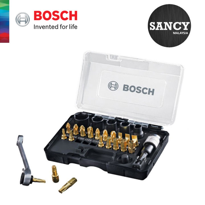 SANCY BOSCH Professional 27pcs Screwdriver Bit & Ratchet Set (Gold ...