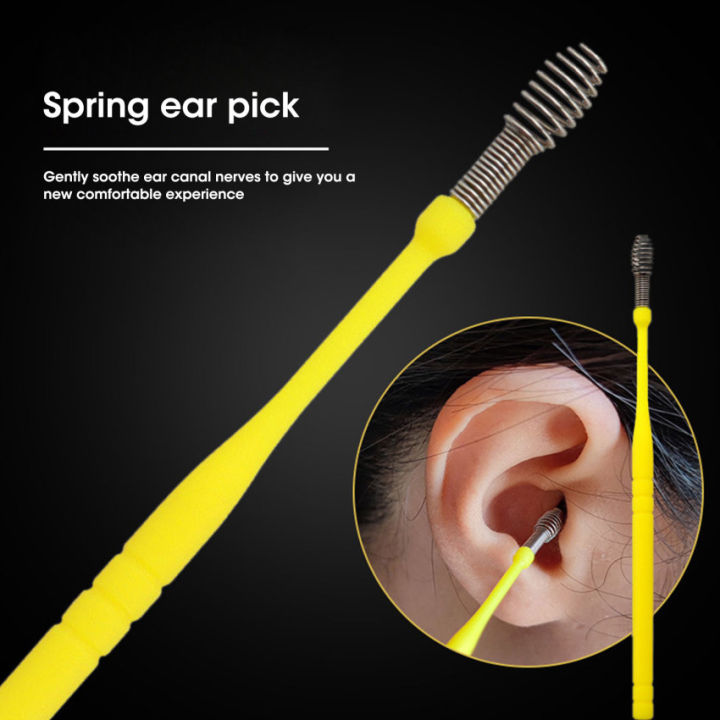 7PCS Ear Cleaner Earwax Removal Tool ABS Earpick Curette Reusable Ear ...