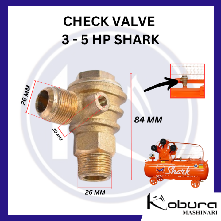 Check Valve 3 - 5 HP Shark Klep Tangki Katup Satu Arah Kompresor Angin ...