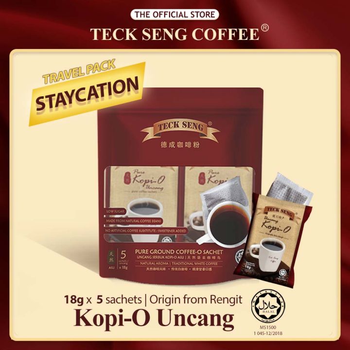 TECK SENG Coffee-O Sachet 18g x 5 sachets Kopi O Uncang Staycation ...