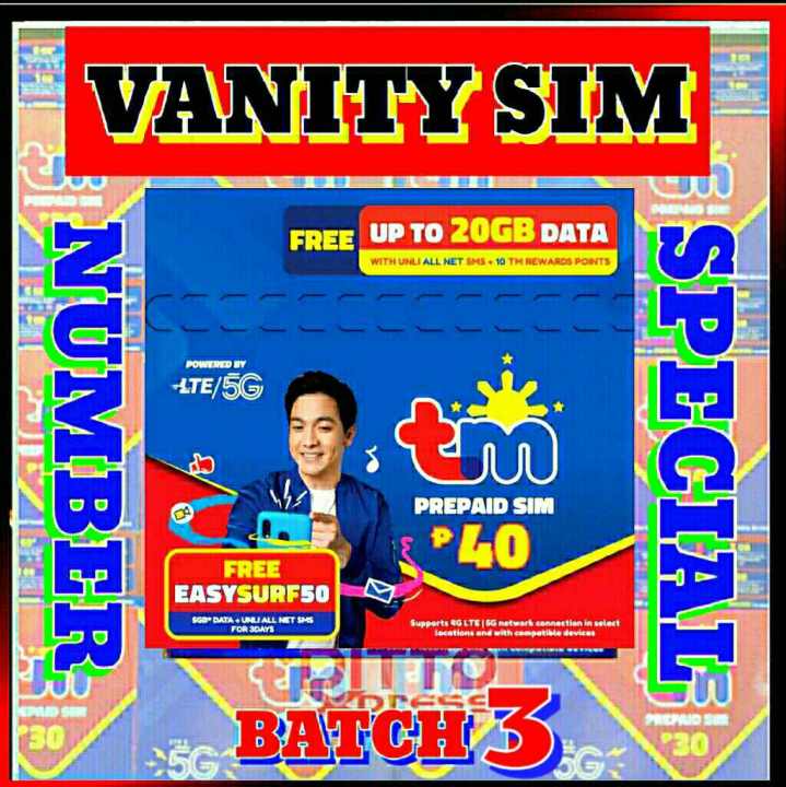 TM SIM CARD 5G "VANITY SPECIAL NUMBER" (Batch 3) Brand new & Sealed ...