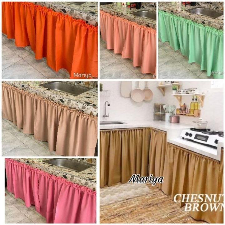 BRIGHT Plain lababo curtain - Kitchen Sink Curtain geena- 1.5mx30inches ...