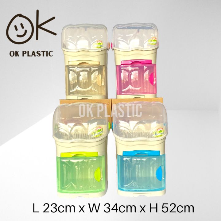 Uniglobal Heavy Duty Mini Floral Dish Plate Rack Cabinet With Two ...