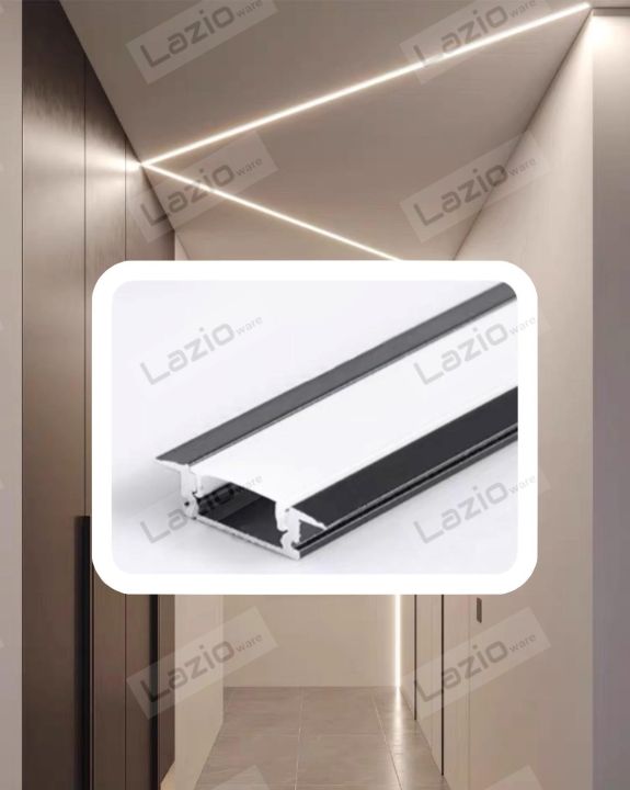 (1m/1.5m) Black coated aluminium LED strip U channel / profile track ...