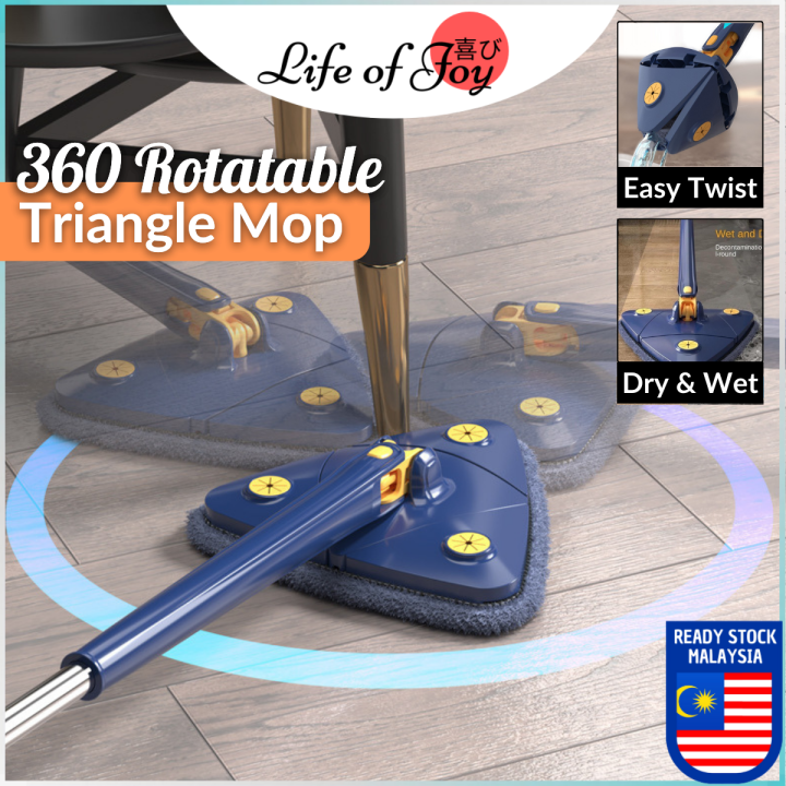 Extendable Triangle Mop 360 Rotatable Adjustable 110 Cm Cleaning Mop ...