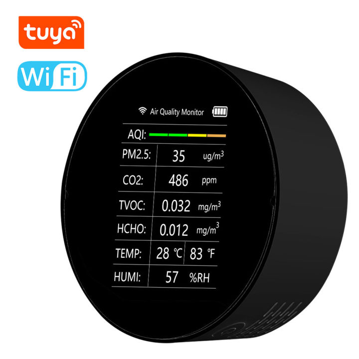 7 In 1 PM2.5 TVOC CO2 HCHO Temperature Humidity AQI Detector Desk ...