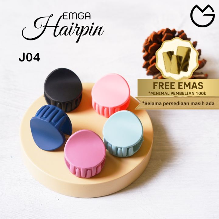 Jepit Rambut Jedai Emga J04 Polos Bulat Kecil Doff Hair Clip Claw ...